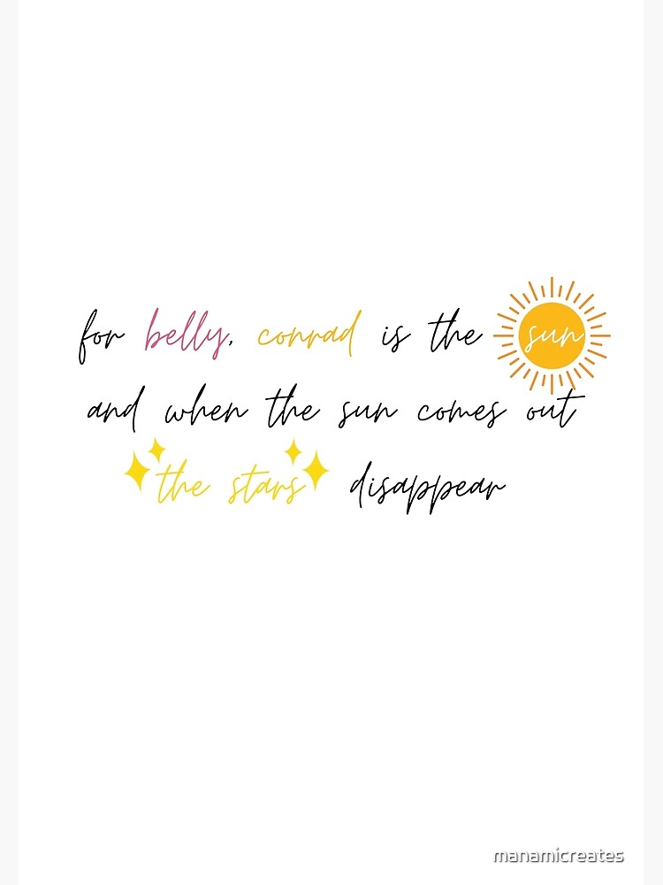 "Team Conrad Quote The Summer I Turned Pretty" Poster for Sale by ...