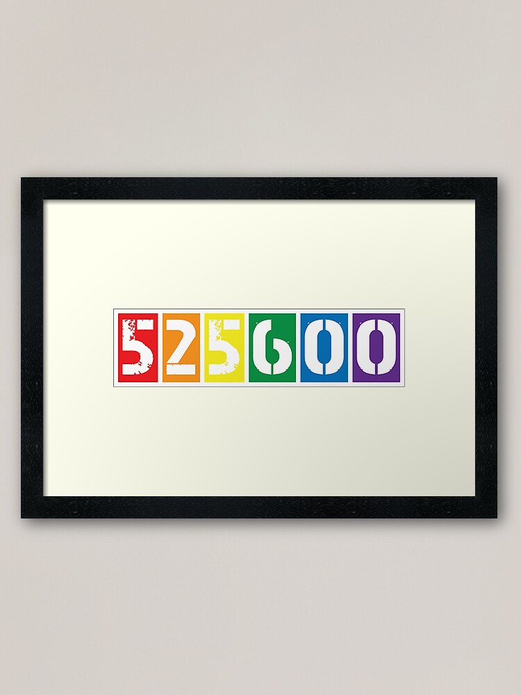 "525,600 minutes [rent]" Framed Art Print for Sale by lazarusheart ...