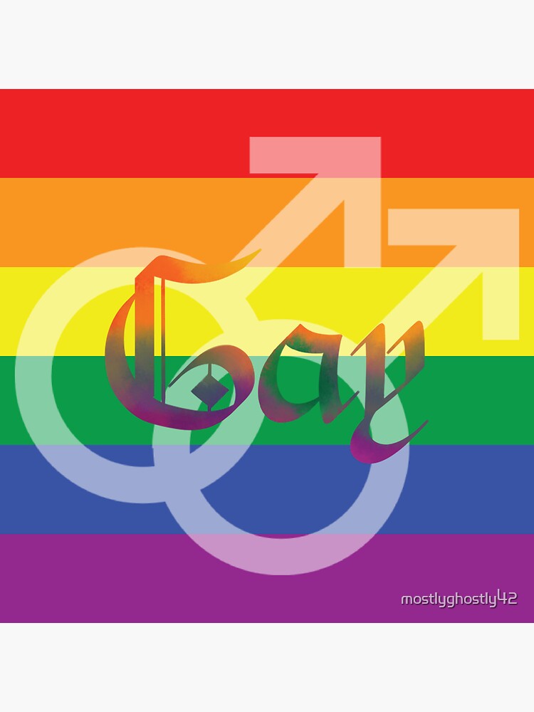"Gay Pride Flag Rainbow Gothic Calligraphy" Sticker for Sale by ...