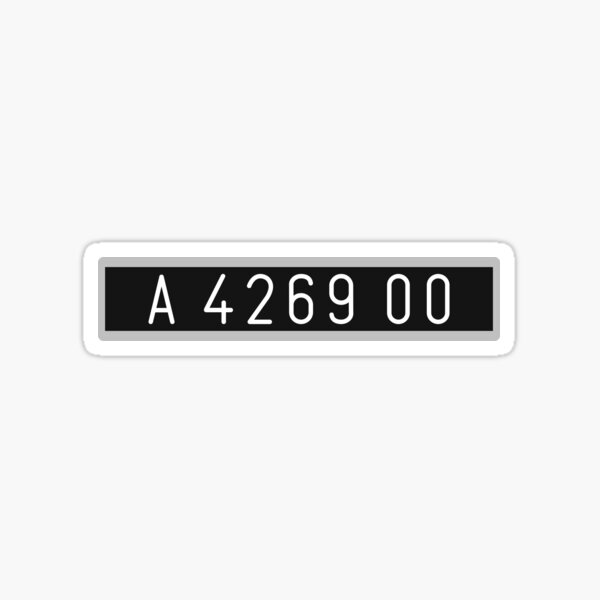 "Number Plate - A 4269 00" Sticker by JB-Aus | Redbubble