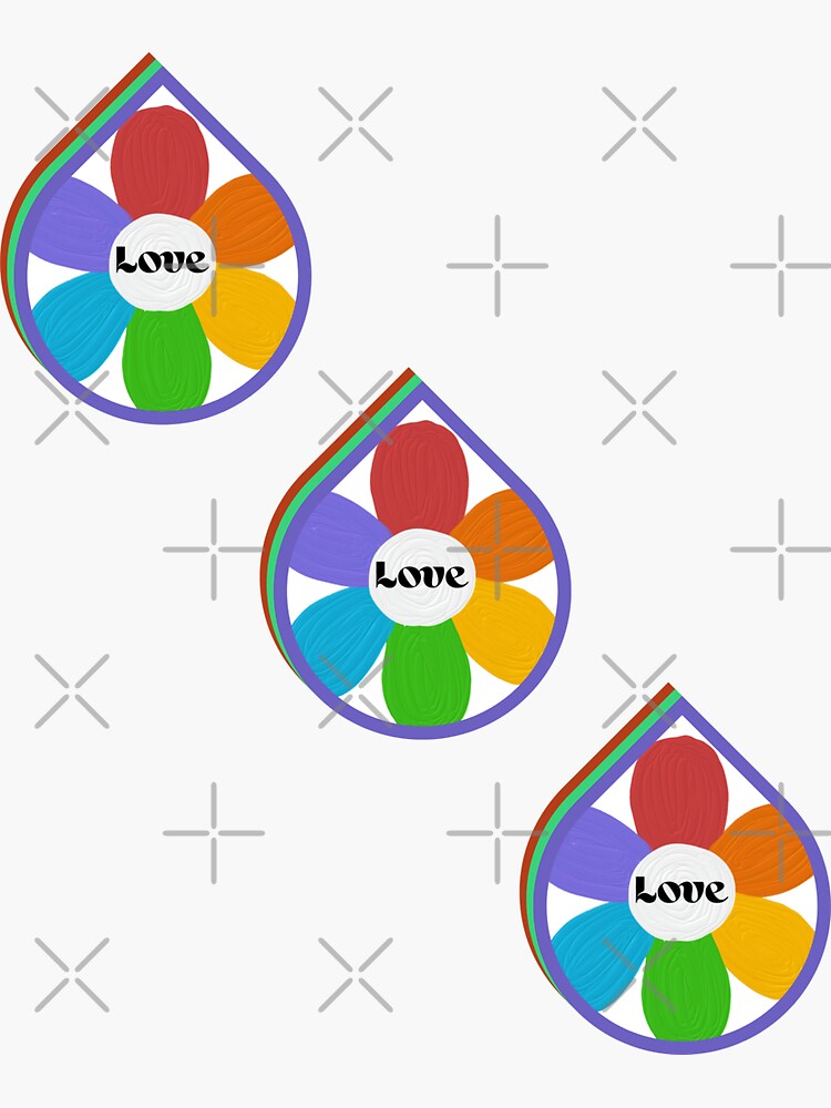 "Pride Love Flower Raindrops" Sticker for Sale by 99MKitty | Redbubble