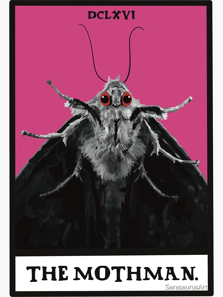 "Mothman Tarot Card" Sticker for Sale by SarasaurusArt | Redbubble