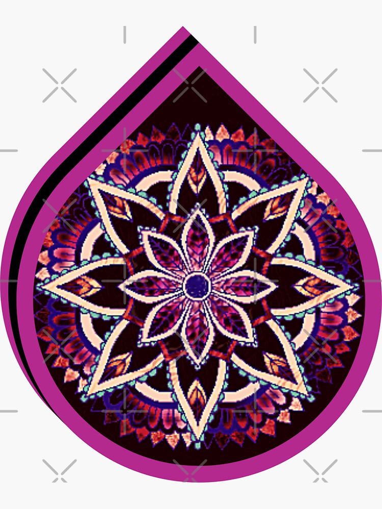 "Single Mandala Raindrop with Beautiful Purple Fades and a White Star ...