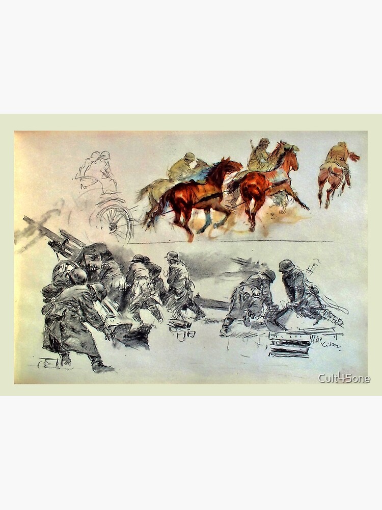 "Hans Liska - Poster, WW2, Artillery and Horses, Remastered Rare Hans ...