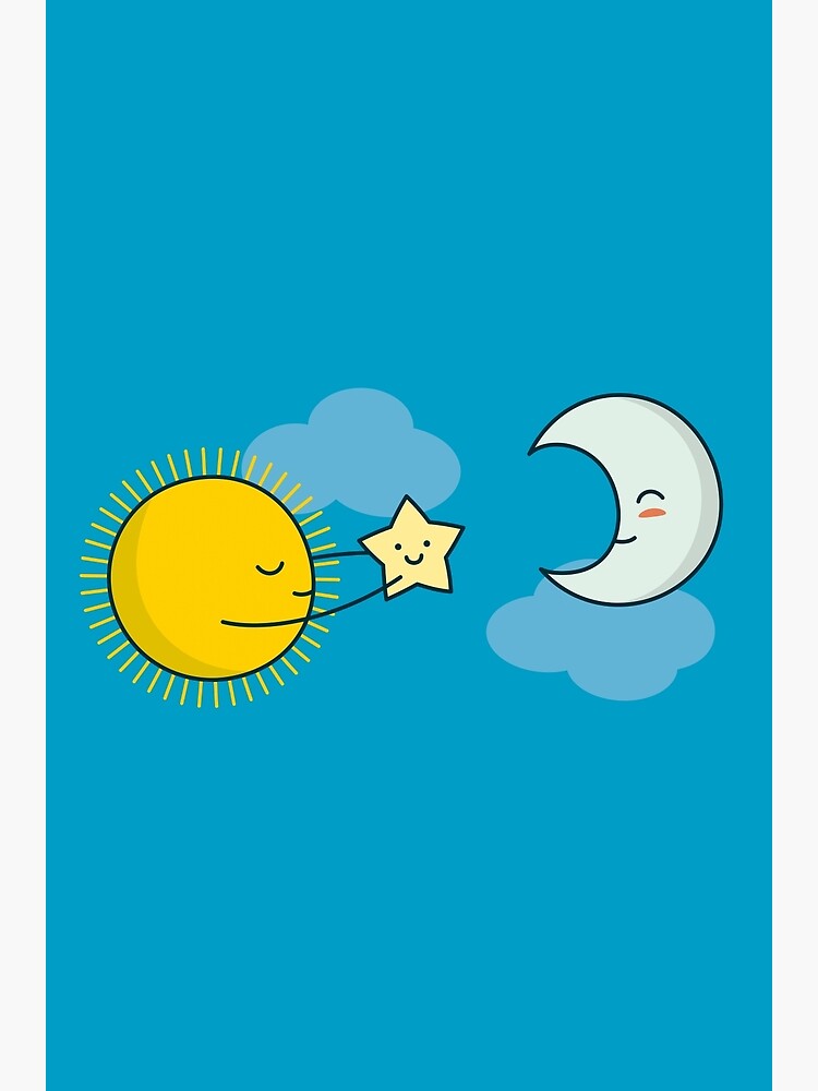 "Sun and Moon - Cute Doodles" Poster for Sale by raquelcatalan | Redbubble