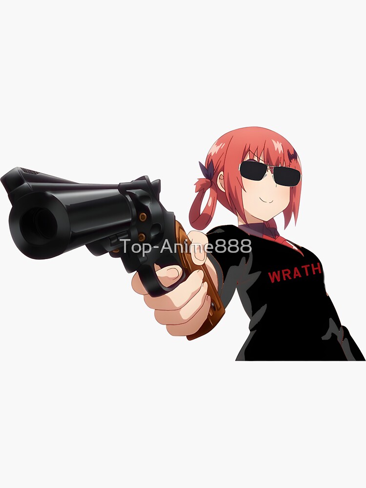 "Satania with Gun " Sticker for Sale by Top-Anime888 | Redbubble