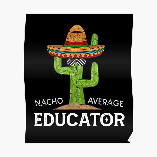 Póster «Divertido Educador Humor Regalos, Ilustración de cactus ...