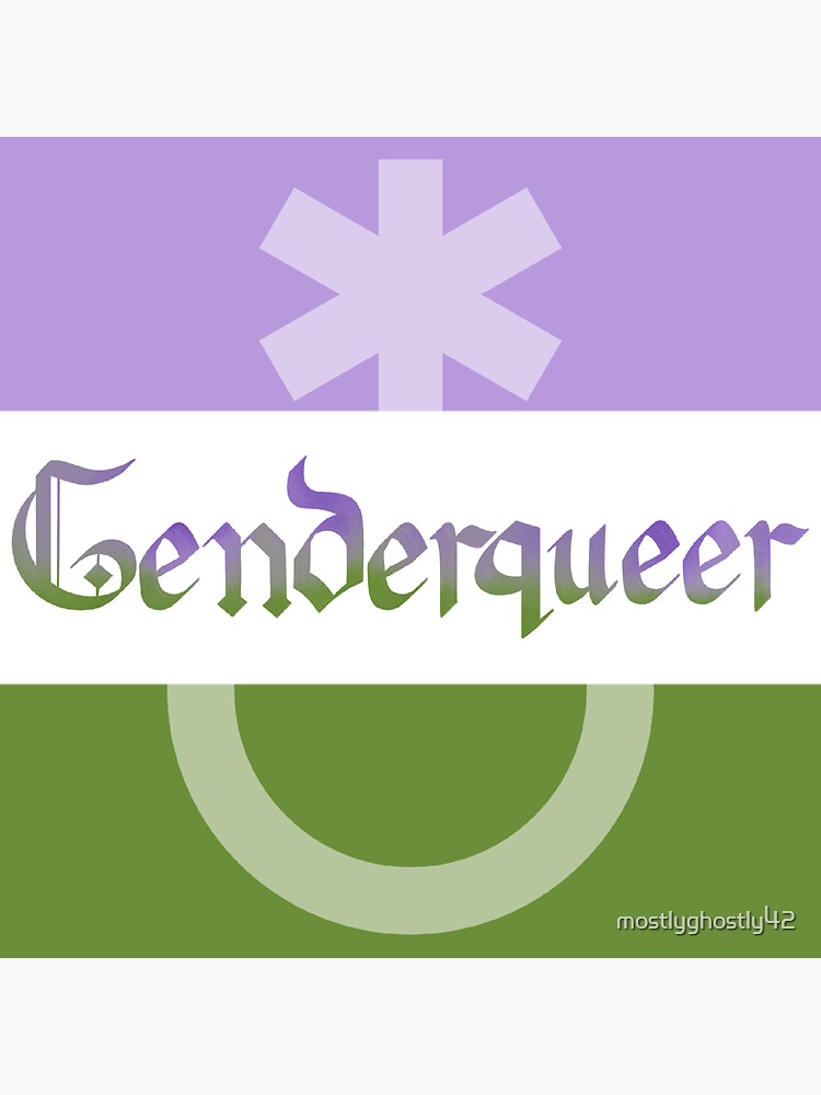 "Genderqueer Pride Flag Queer Gothic Calligraphy" Sticker for Sale by ...