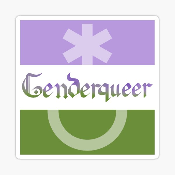 "Genderqueer Pride Flag Queer Gothic Calligraphy" Sticker for Sale by ...