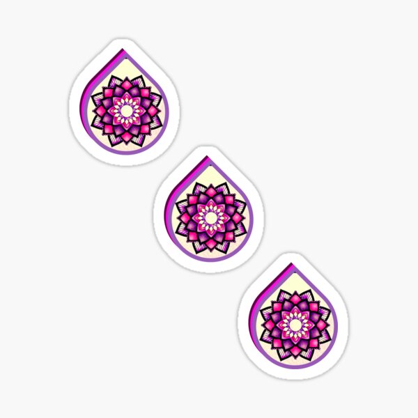 "Gorgeous Mandala Raindrop of Bright Pinks and Deep Purples Sticker ...