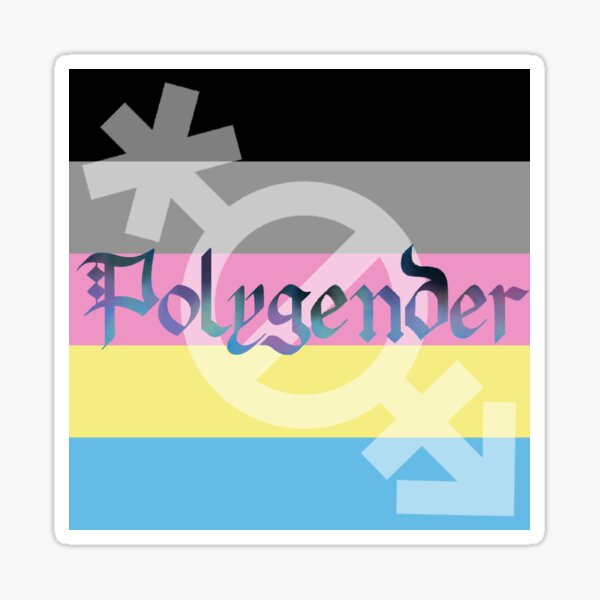 "Polygender Pride Flag Gothic Calligraphy" Sticker for Sale by ...