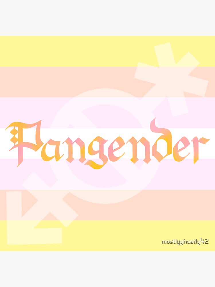 "Pangender Pride Flag Gothic Calligraphy" Sticker for Sale by ...