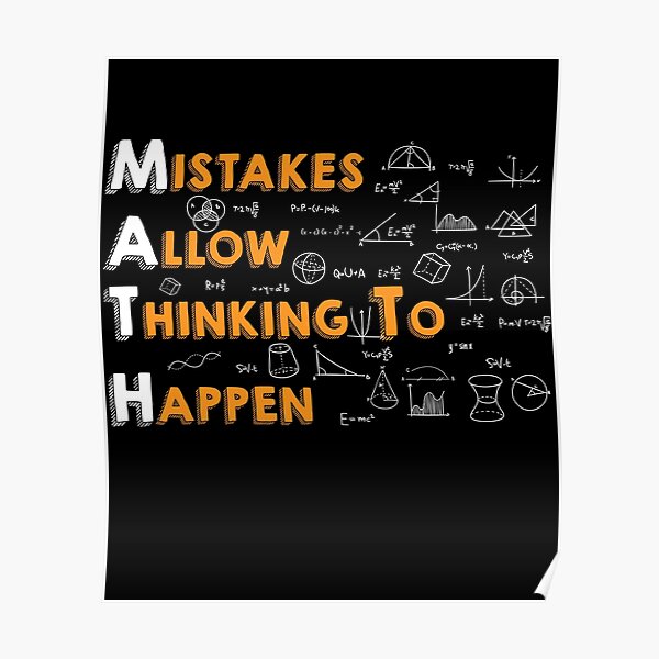 "Mistakes Allow Thinking To Happen Math Teacher" Poster for Sale by ...