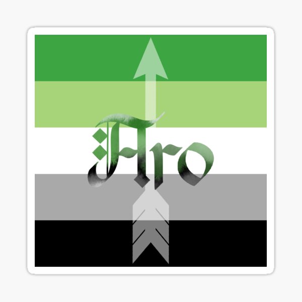 "Aro Pride Flag Aromantic Gothic Calligraphy" Sticker for Sale by ...