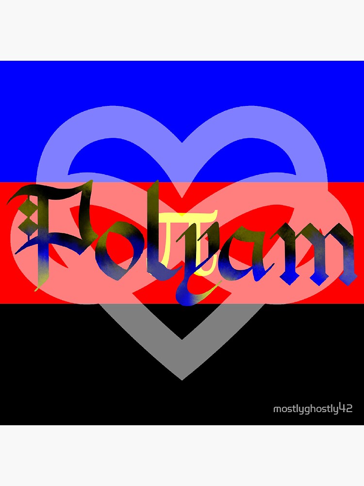 "Polyam Pride Flag Polyamorous Gothic Calligraphy" Photographic Print ...