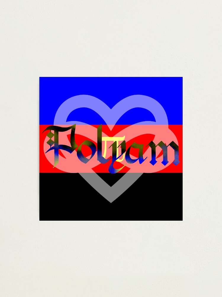 "Polyam Pride Flag Polyamorous Gothic Calligraphy" Photographic Print ...