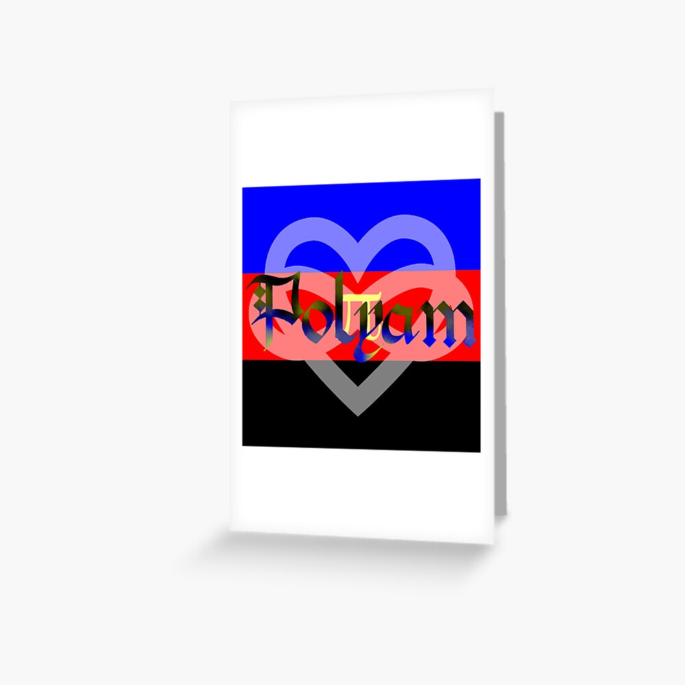 "Polyam Pride Flag Polyamorous Gothic Calligraphy" Greeting Card for ...