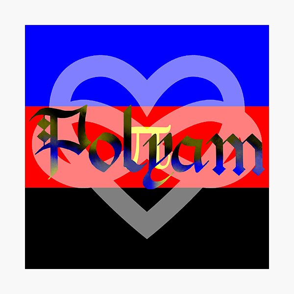 "Polyam Pride Flag Polyamorous Gothic Calligraphy" Photographic Print ...