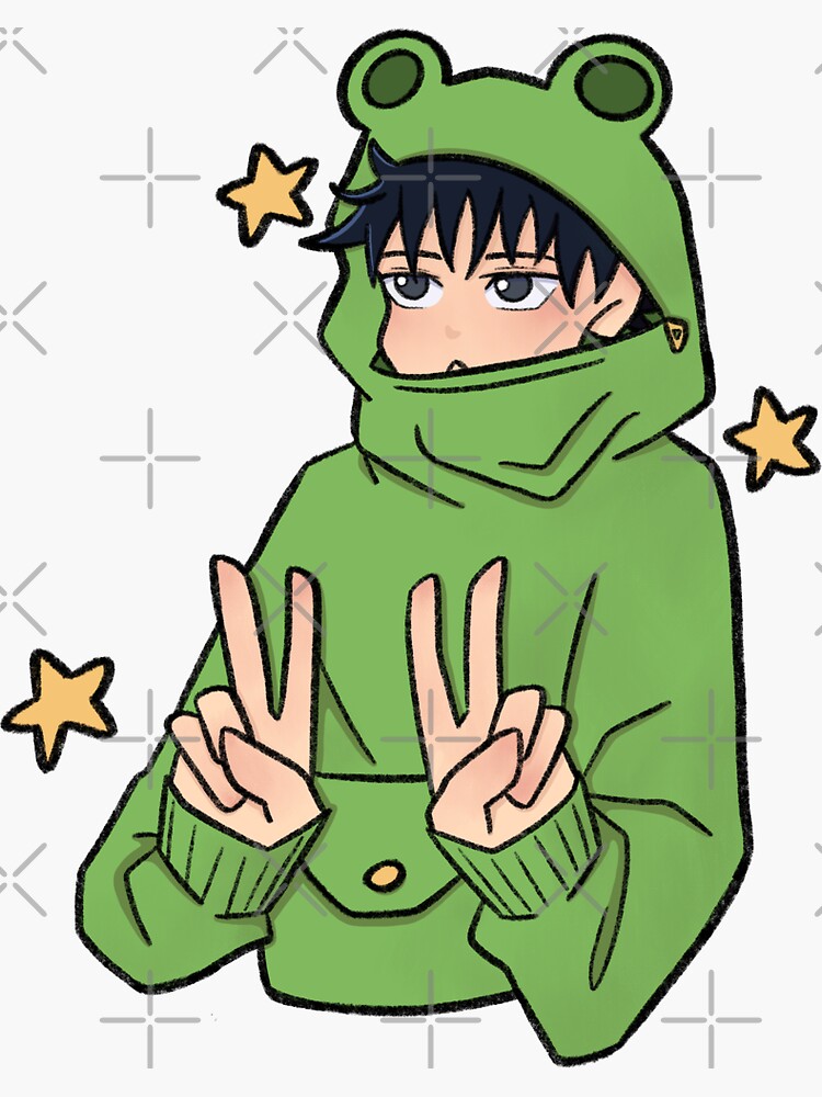 "Megumi in a frog hoodie" Sticker for Sale by dabidraws | Redbubble