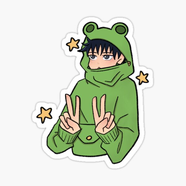 "Megumi in a frog hoodie" Sticker for Sale by dabidraws | Redbubble
