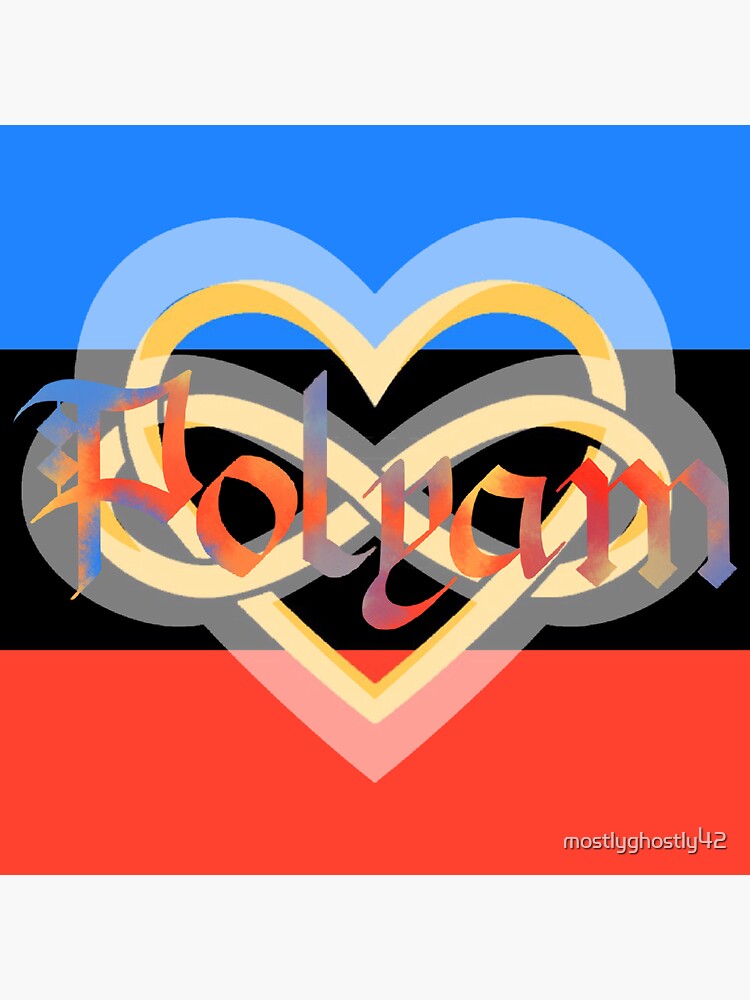 "Polyam Pride Flag Polyamorous Gothic Calligraphy" Sticker for Sale by ...