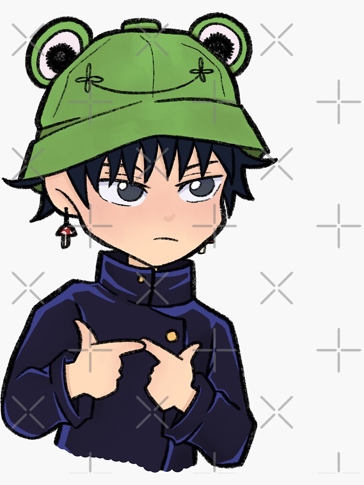 "Megumi in a frog bucket hat!!" Sticker by dabidraws | Redbubble