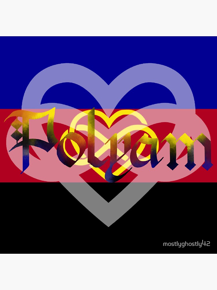 "Polyam Pride Flag Polyamorous Gothic Calligraphy" Sticker for Sale by ...