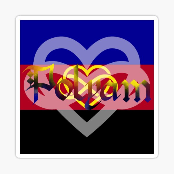 "Polyam Pride Flag Polyamorous Gothic Calligraphy" Sticker for Sale by ...
