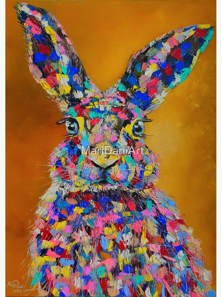 "Bunny, Pop Art, edited oil painting by Marina Daniluka" Sticker for ...