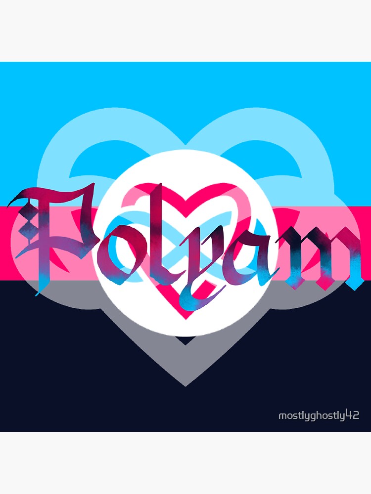 "Polyam Pride Flag Polyamorous Gothic Calligraphy" Sticker for Sale by ...