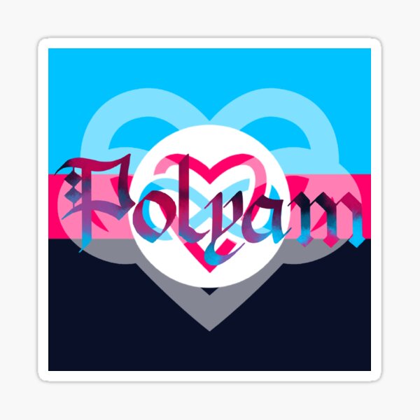 "Polyam Pride Flag Polyamorous Gothic Calligraphy" Sticker for Sale by ...