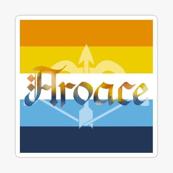 "Aroace Pride Flag Aromantic Asexual Gothic Calligraphy" Sticker by ...