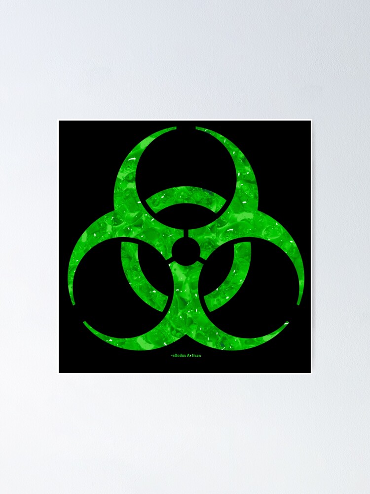 "Biohazard Green Symbol" Poster for Sale by eXo-Designs | Redbubble