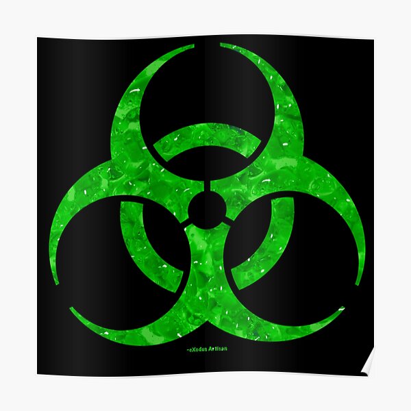 "Biohazard Green Symbol" Poster for Sale by eXo-Designs | Redbubble