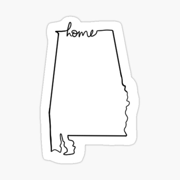 "State of Alabama Home Outline" Sticker for Sale by Dr3amsInInk | Redbubble