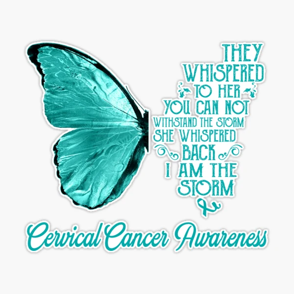 Cervical Cancer Ribbon Butterfly