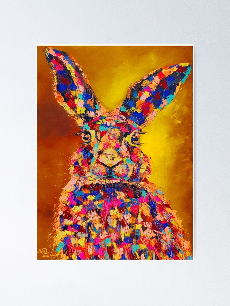 "Bunny, Pop Art, edited oil painting by Marina Daniluka" Poster for ...