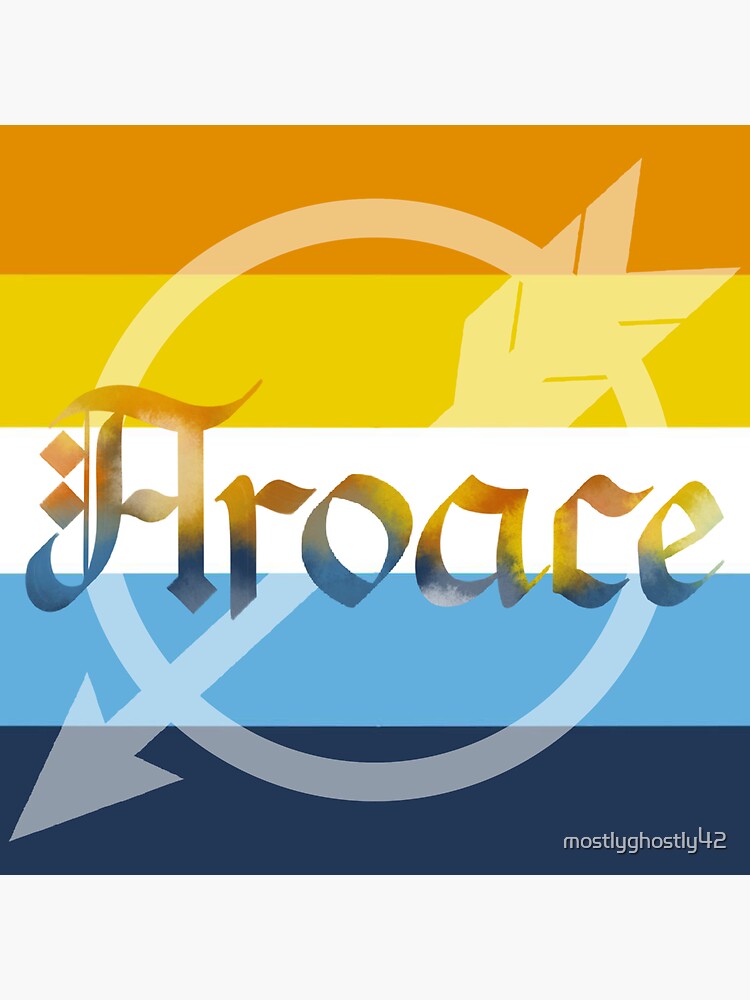 "Aroace Pride Flag Aromantic Asexual Gothic Calligraphy" Sticker by ...