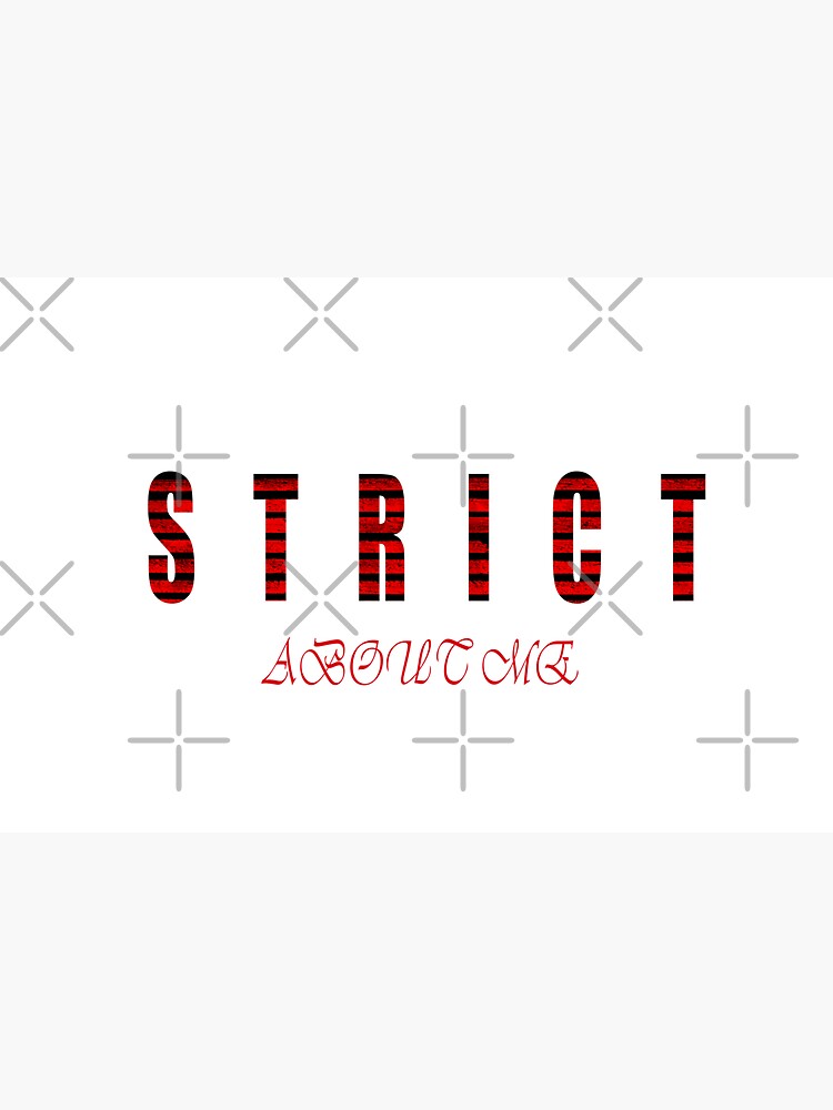 "Strict About Me Red" Sticker for Sale by Ahmedart0 | Redbubble