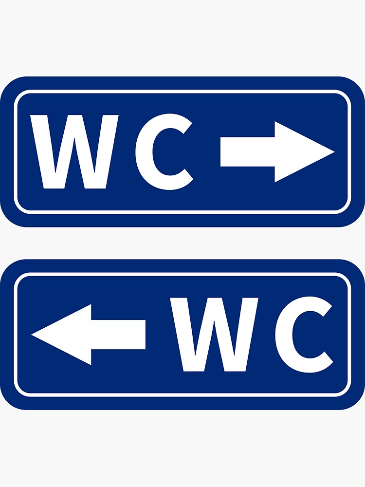 "WC Sign" Sticker for Sale by StickDeco | Redbubble