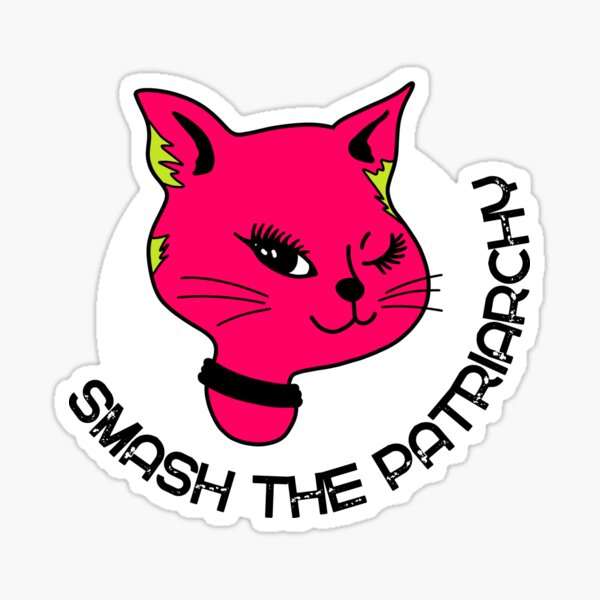 Pegatina «Smash The Patriarchy - Guiño de gato Y2K - Rosa neón» de it ...