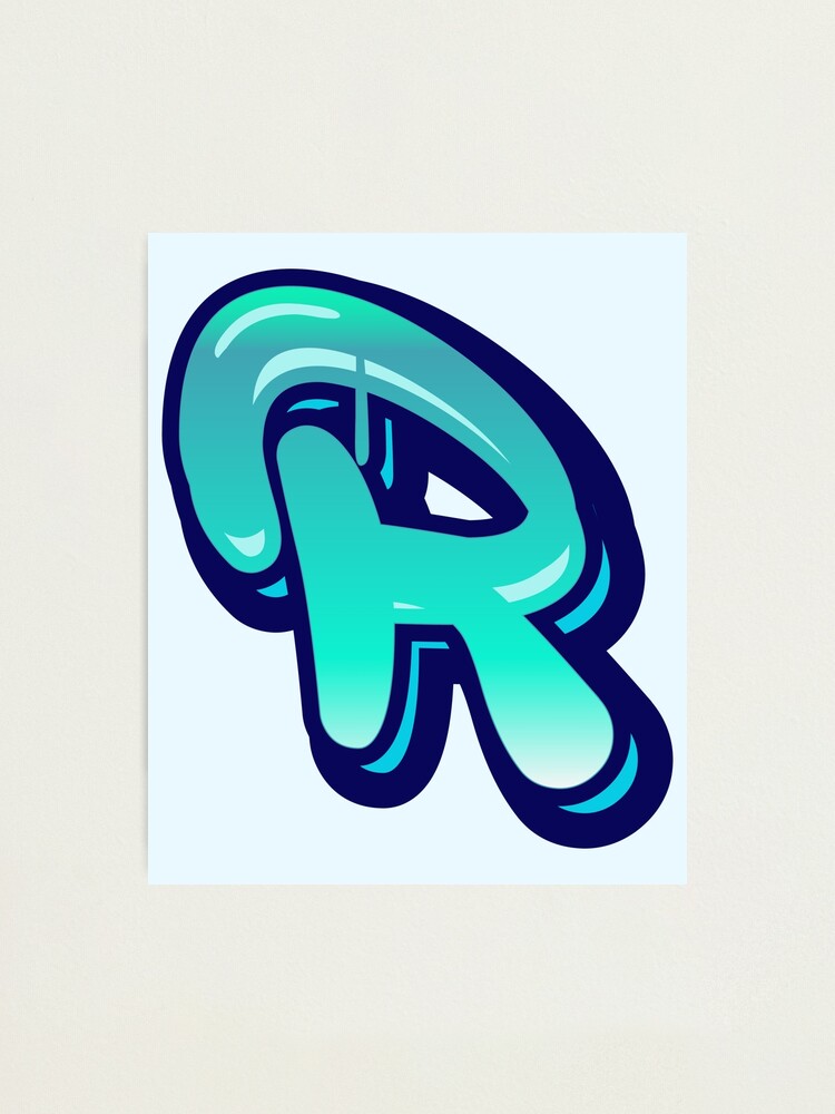 Lámina fotográfica «Letras de graffiti, letra R, letra mayúscula R ...