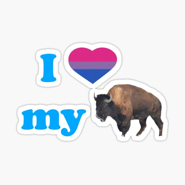 "I heart my Bison - bisexual pride" Sticker for Sale by HungrySanta ...