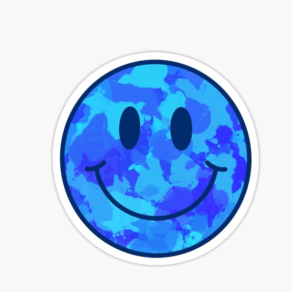 "blue marbled smiley face" Sticker for Sale by Emalee6302 | Redbubble