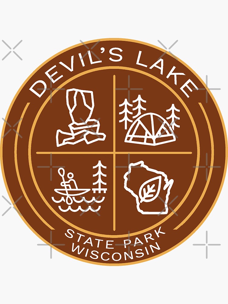 "Devil's Lake State Park Heraldic Logo" Sticker for Sale by VanyaKar ...