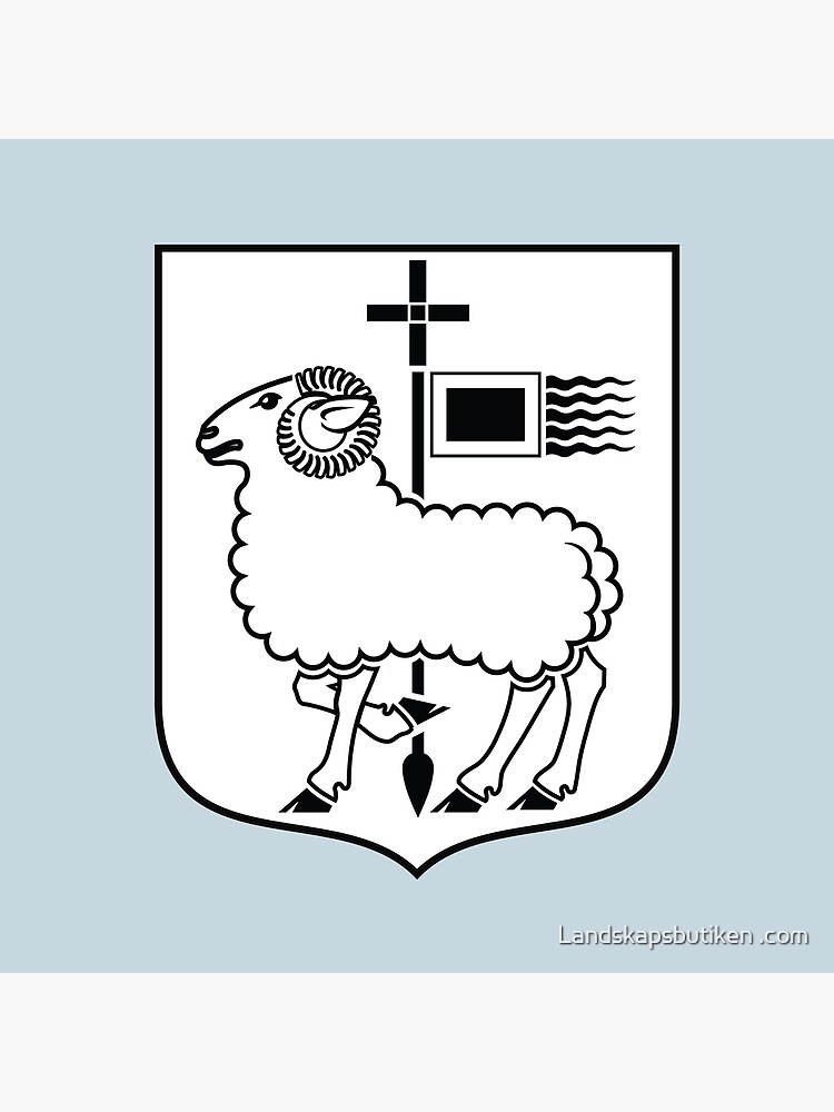 "Ram Holding a Cross-staff, the Coat of Arms of Gotland, Sweden, Black ...