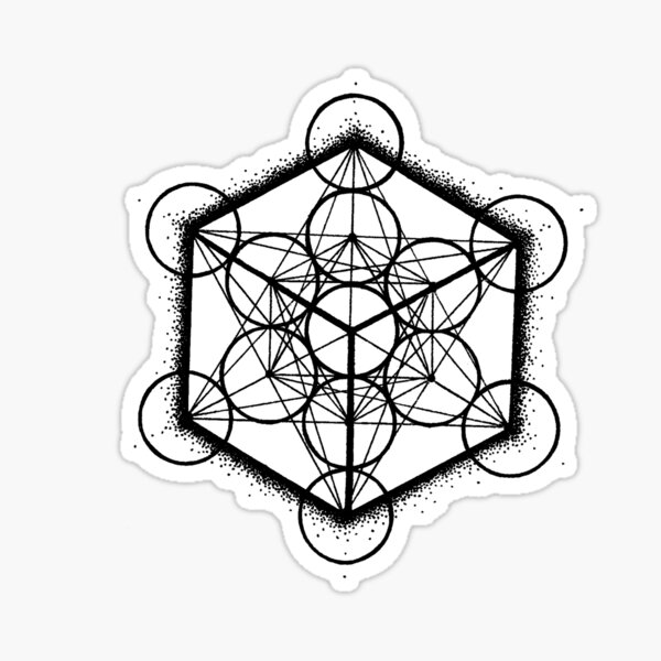 "Metatron's Cube - Black" Sticker by RavenInTheFog | Redbubble