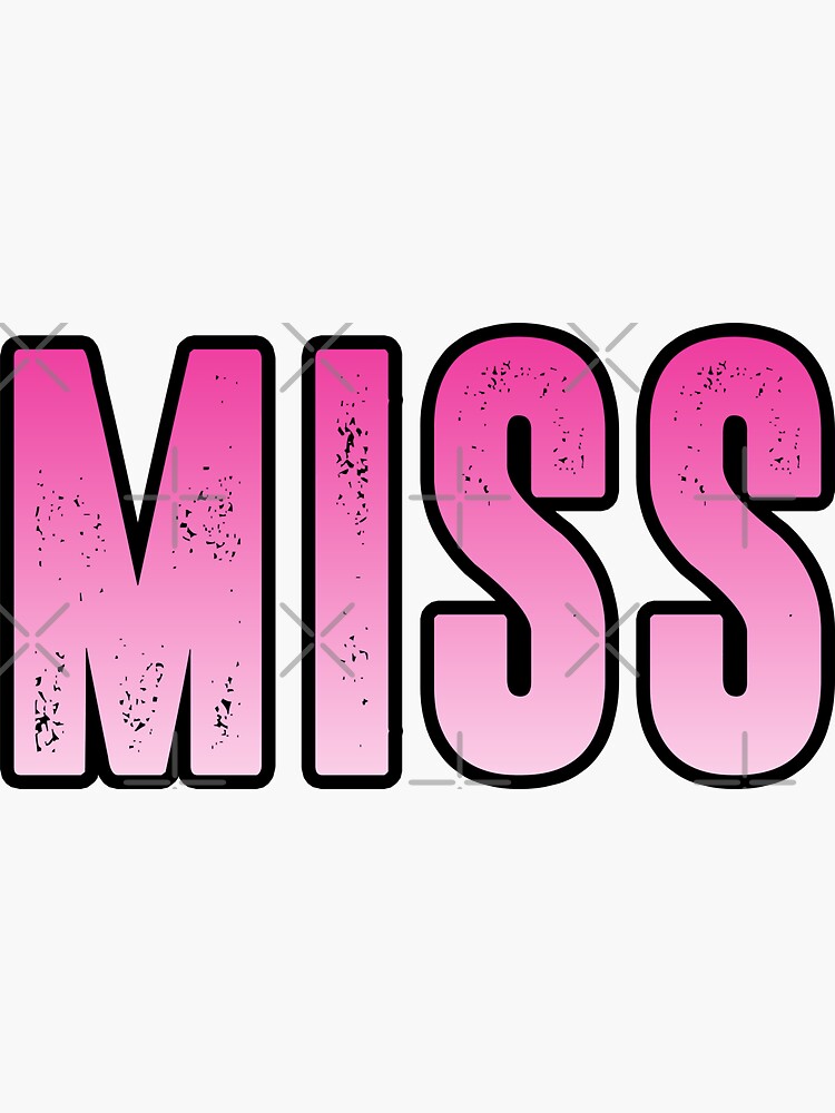 "Miss. Pink text design" Sticker for Sale by gmstockstudio | Redbubble