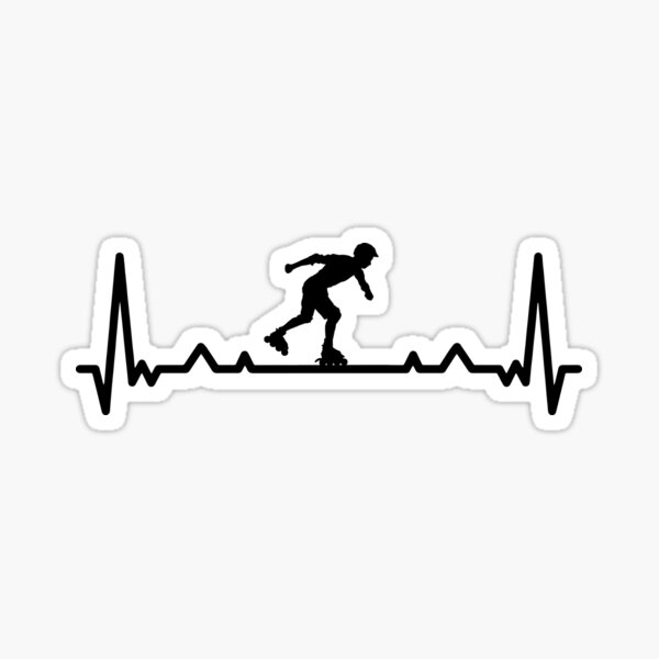 "Roller Blade Skating Heart Beat line" Sticker for Sale by Tevaro ...