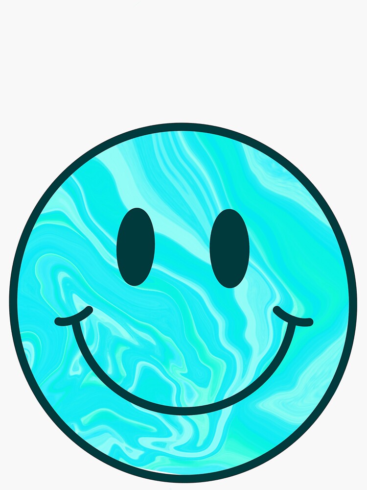 "teal marble smiley face" Sticker for Sale by Emalee6302 | Redbubble